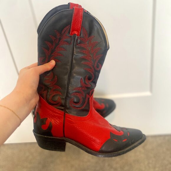 silver rebel | Shoes | Silver Rebel Red Black Vintage Cowboy Boots ...